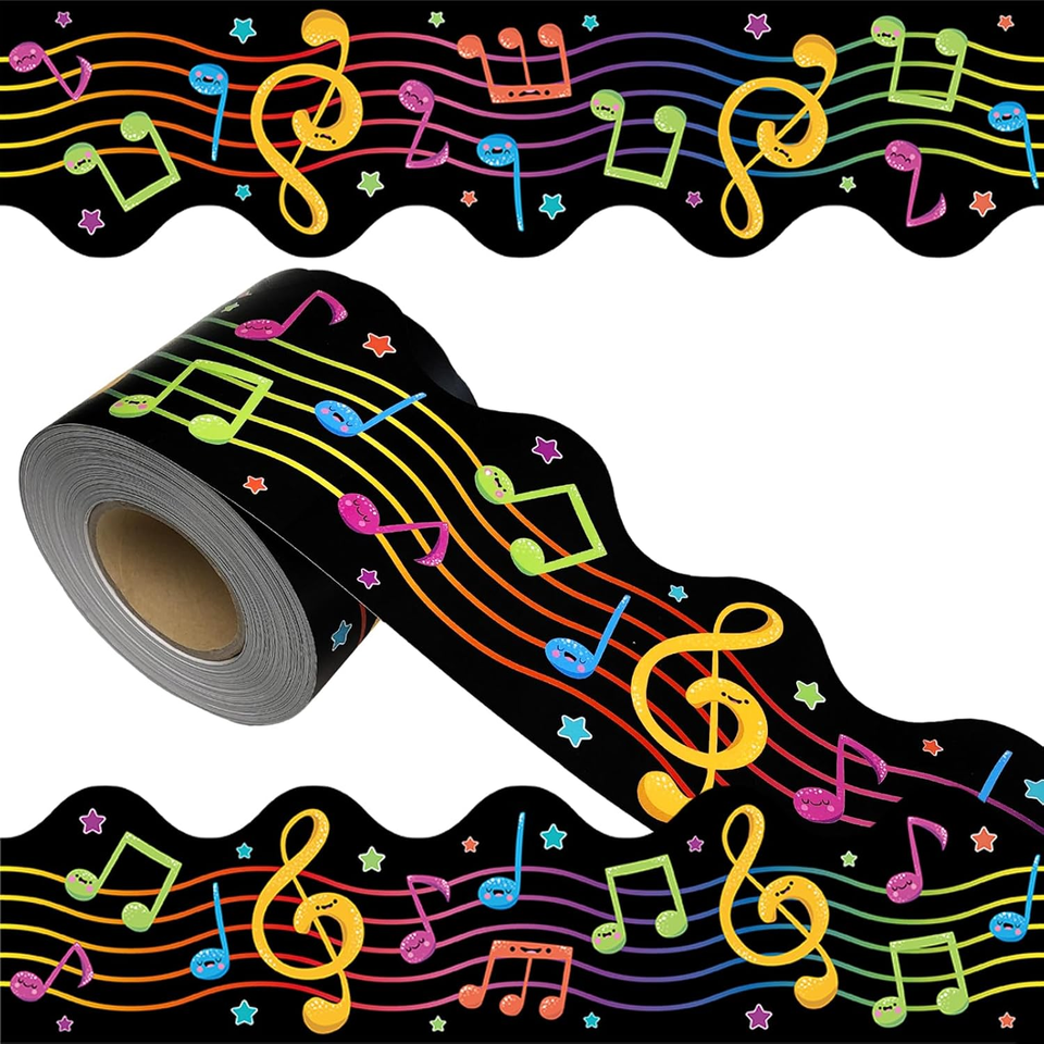69Ft Musical Notes Bulletin Board Borders Colorful Cute Musical Note ...