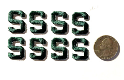 michigan state patch spartans s patch 7/8" tall 8 pieces iron on ...
