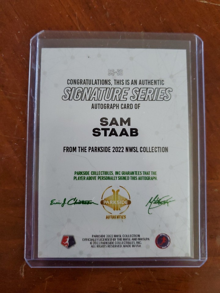 2022 Parkside NWSL Signature Series On-Card Auto Sam Staab | eBay