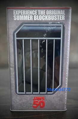 Jaws 50th Anniversary Diver Cage Popcorn Bucket Tin Cinemark AMC Regal ...