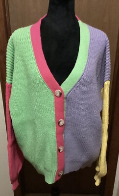 Bibi Colorblock Cardigan Size L | eBay