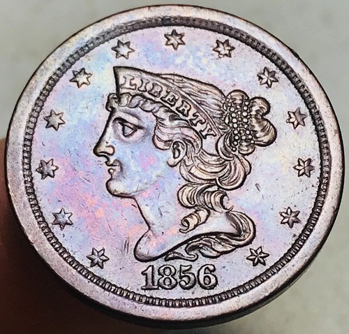 1856 Braided Hair Half Cent 1/2c Ungraded CHOICE US Copper Coin CC26863 ...