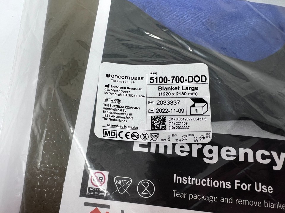 NEW THERMOFLECT Emergency Thermal Blanket EMS, Survival, Go Bag 48" X ...