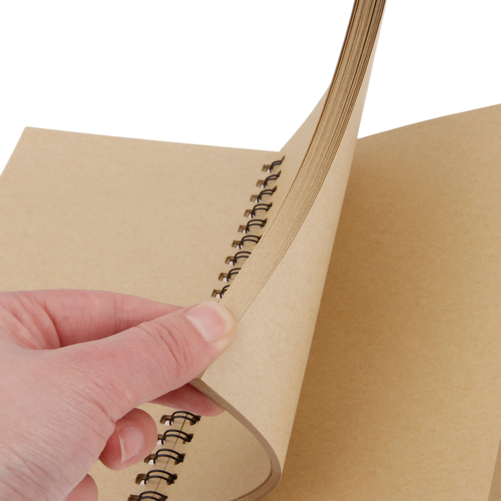 50 Sheets Spiral Bound Coil Sketch Book Blank Notebook Kraft Sketching ...