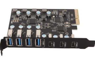 PCIE Expansion Card, 10Gbps Superspeed, 4 USB A 3 USB C, PCIe Host Card ...