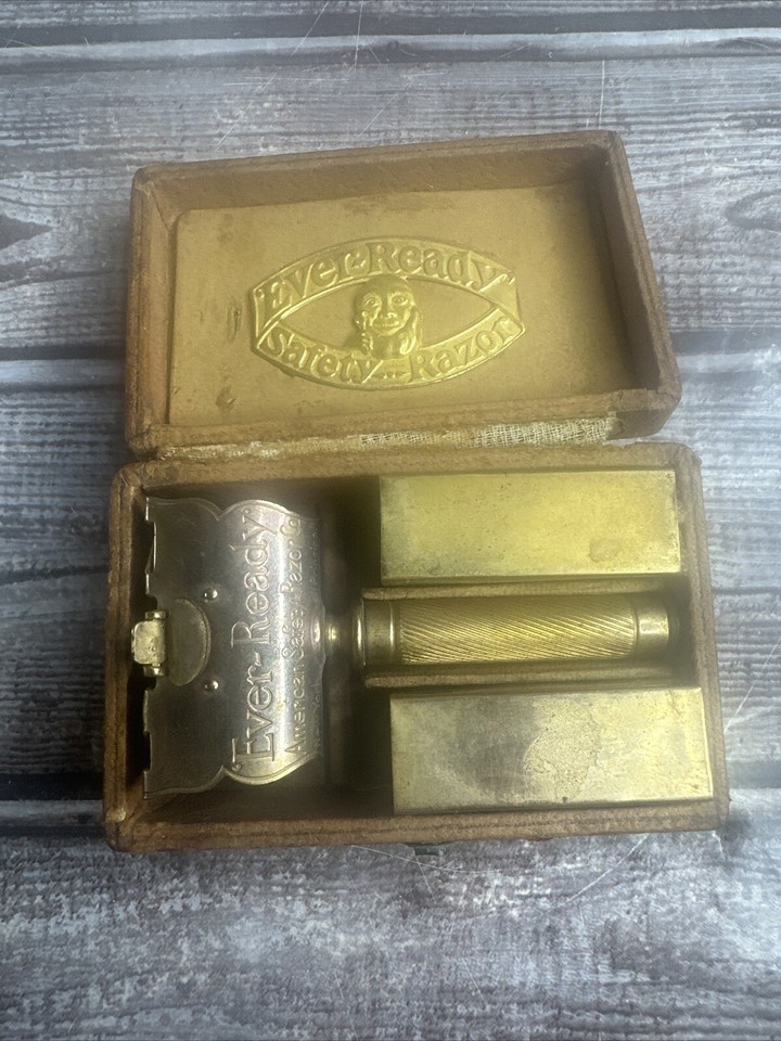 Vtg Ever-Ready Single Edge Shaving Razor W/ 2 Blade Holders, 3 Blades ...