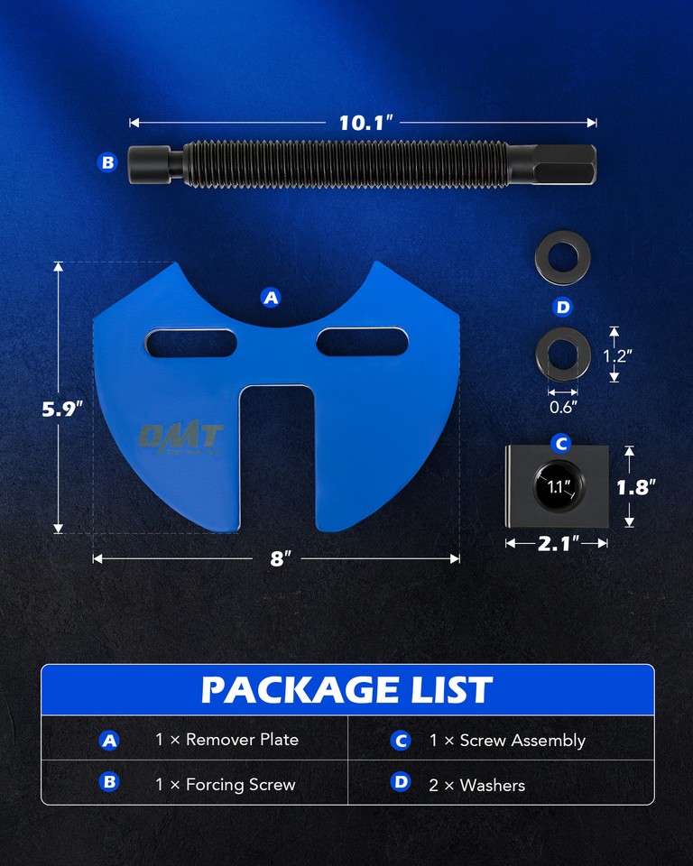 OMT Wheel Hub Removal Tool Kit 5 6 8 Lug Hub Bearing Puller Remover ...