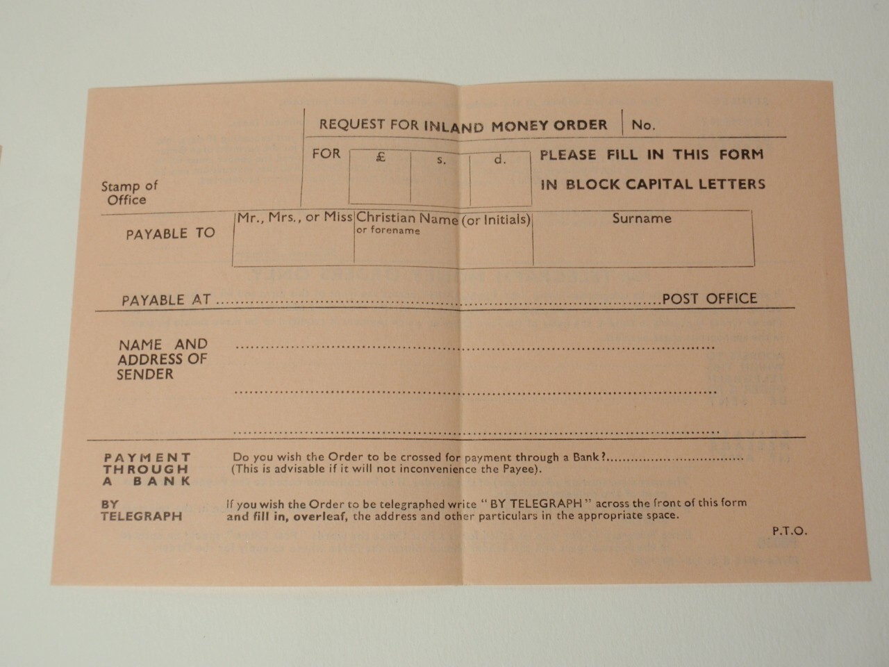 Vtg 60s Post Office Bank Blank Forms: Money Order & Savings Bank ...