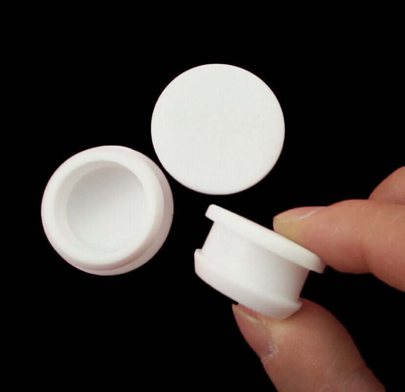 White Snap-on Hole Plug Silicone Rubber Blanking End Caps Seal Stopper ...