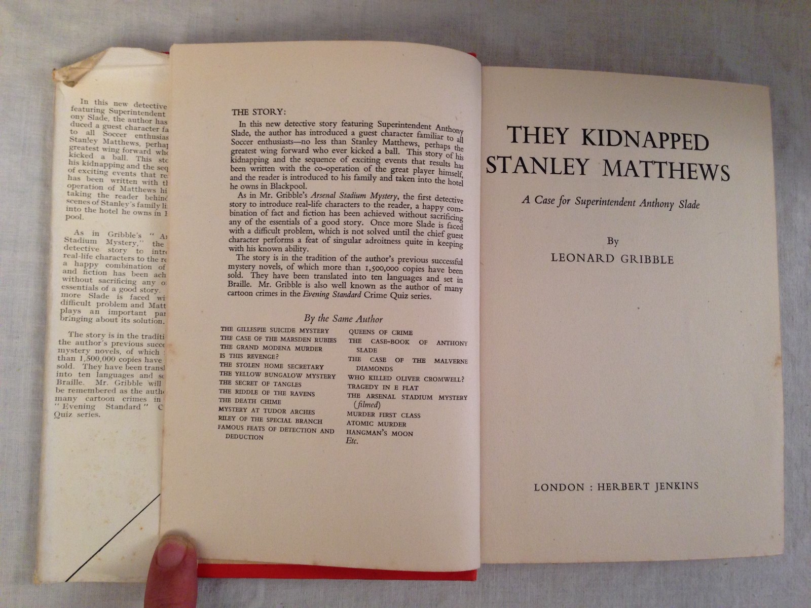 Leonard Gribble - They Kidnapped Stanley Mattews - 1st 1950 Herbert ...