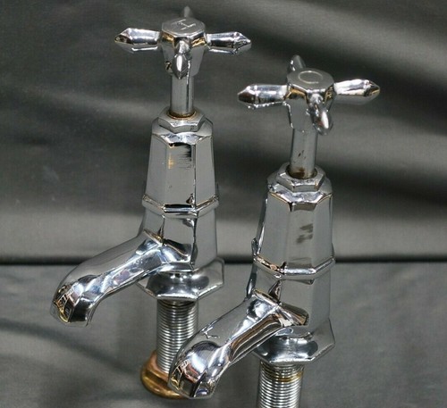 ART DECO BASIN TAPS, CHROME BATHROOM TAPS RECLAIMED & FULLY REFURBISHED ...