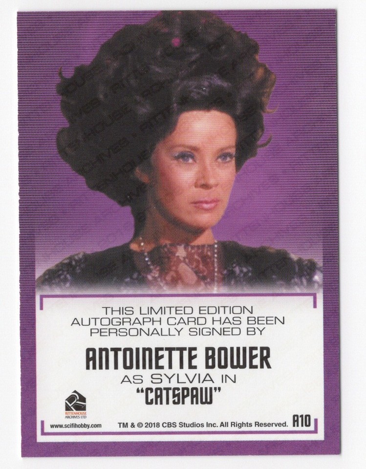 Antoinette Bower STAR TREK Captain's Collection Inscription Autograph ...