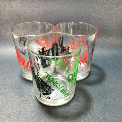 3 Scotch Whisky Glass VAT 69 Long John Ballantines Haig Queen Anne ...