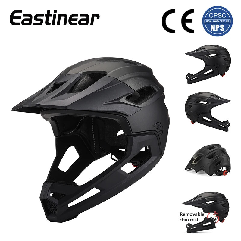 Adult Bicycle Mountain Bike Helmet Full Face Detachable One-piece ...