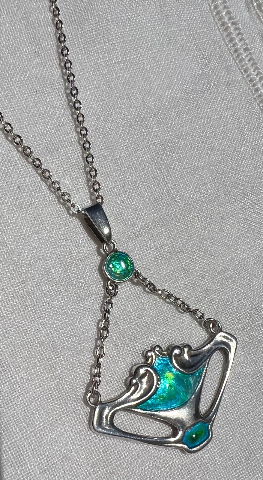 Antique 1909 Art Nouveau CHARLES HORNER Enamel Sterli… - Gem