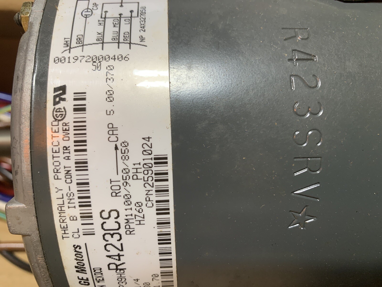 CARRIER 25901024 AC CONDENSER FAN MOTOR, 230V, 1PH, 1/4HP, 5KCP39HG ...