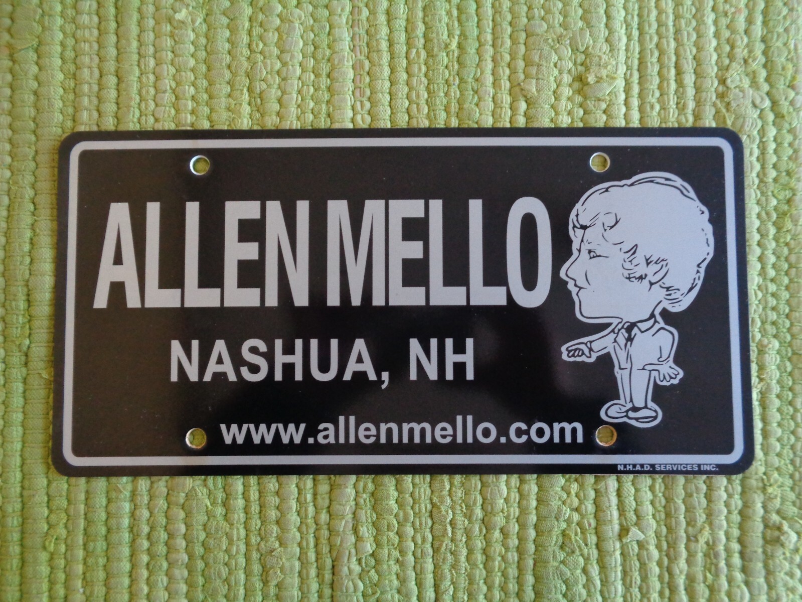 Vintage Allen Mello Chrysler Dodge Jeep DEALER License Plate Nashua NH ...