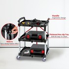 TECSPACE 3-Tier Black Portable Fold Up Rolling Cart for Home ...