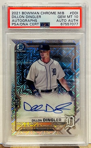 2021 Bowman Chr M/B Dillon Dingler DD1 Autograph PSA/DNA Cert RC PSA ...