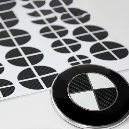BMW LOGO EMBLEM Carbon 30 STÜCK AUFKLEBER ECKEN STICKER E92 E36 E46 E60 ...
