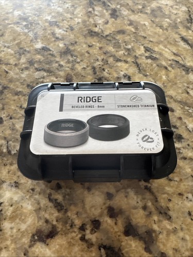 Ridge 8mm Beveled Ring Set - Stonewashed Titanium Size 9 | eBay