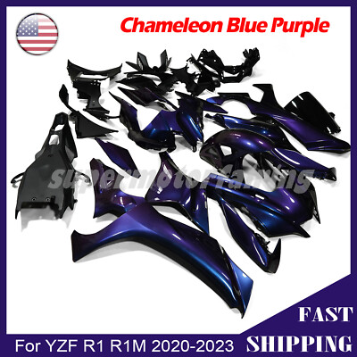 Chameleon Blue Purple Fairing Kit For Yamaha YZF R1 R1M 2020-2024 ABS ...