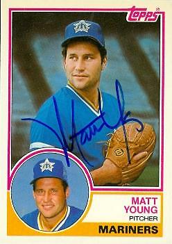 Matt Young autographed Baseball Card (Seattle Mariners) 1983 Topps ...