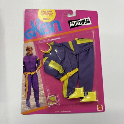 1990 Barbie KEN Active Wear #775 Purple &Yellow Jogging Outfit NIP | eBay