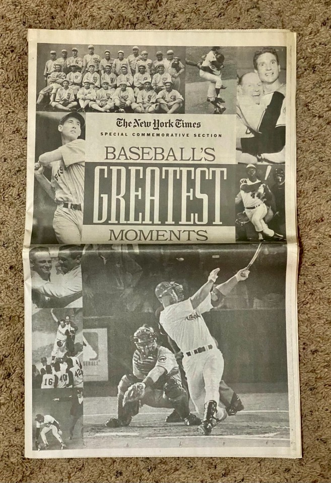 1998 New York Times "BASEBALL'S GREATEST MOMENTS" Special Section ...