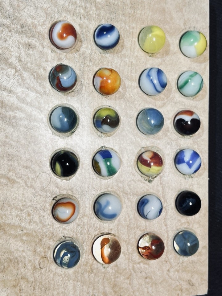 Big Marbles Lot Of 24 Old Akro Peltier Vitro MK WV Swirls &USA Cateyes 4 Each | eBay