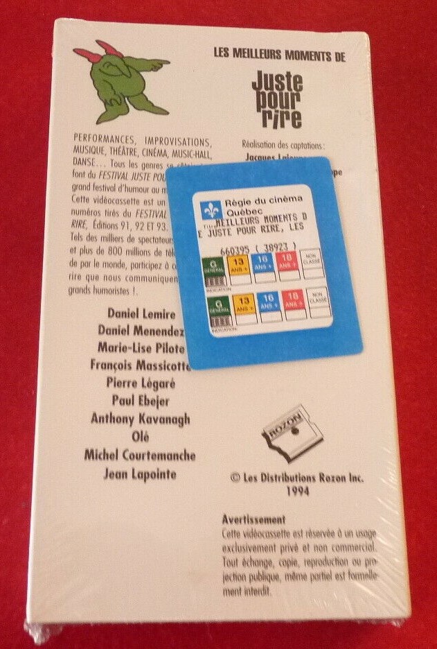 *Sealed VHS French Movie Les Meilleurs Moments de Juste Pour Rire 1994 ...