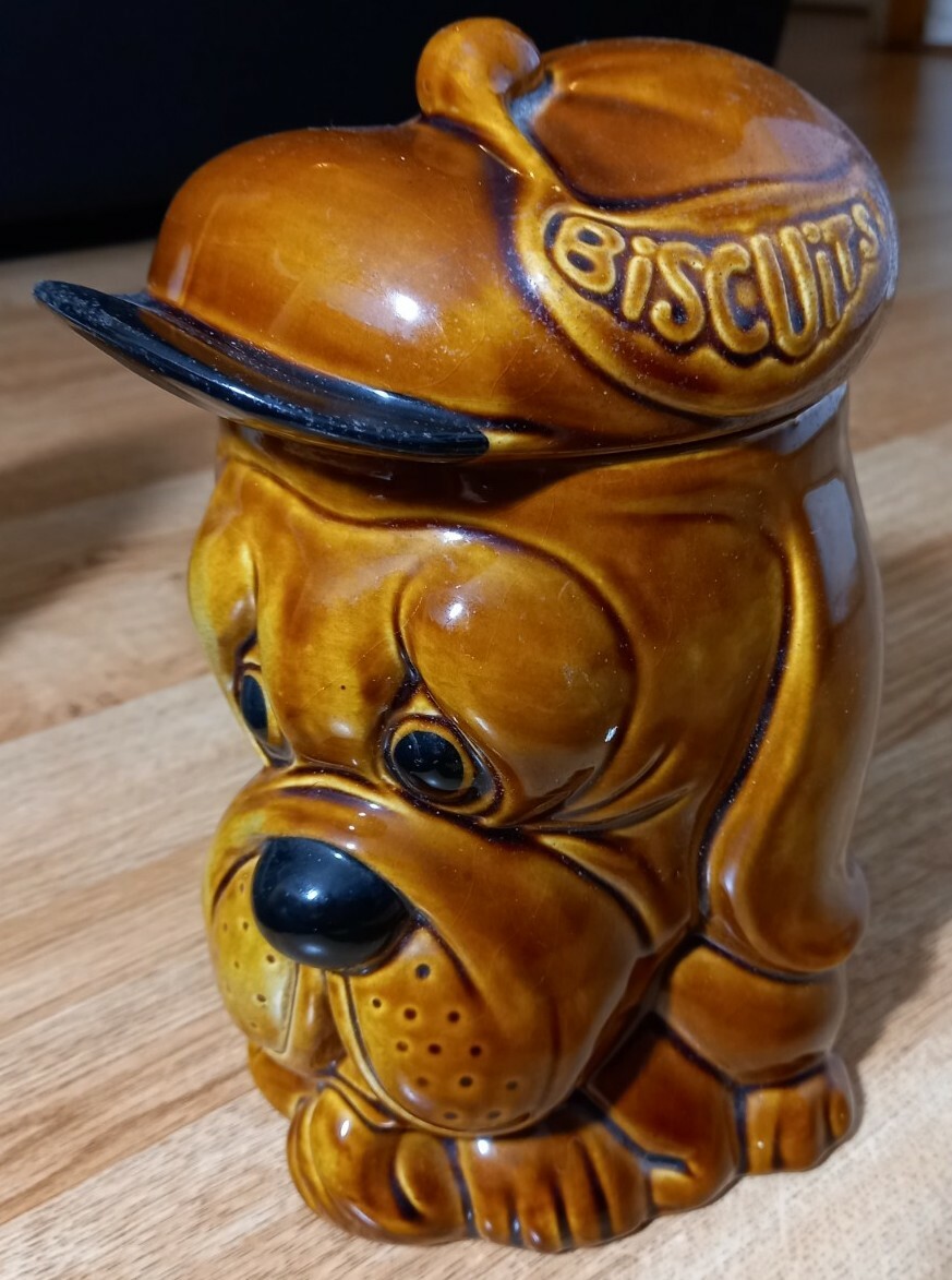 Vintage PEK Pottery 10 Inch Dog Biscuit Barrel | eBay UK