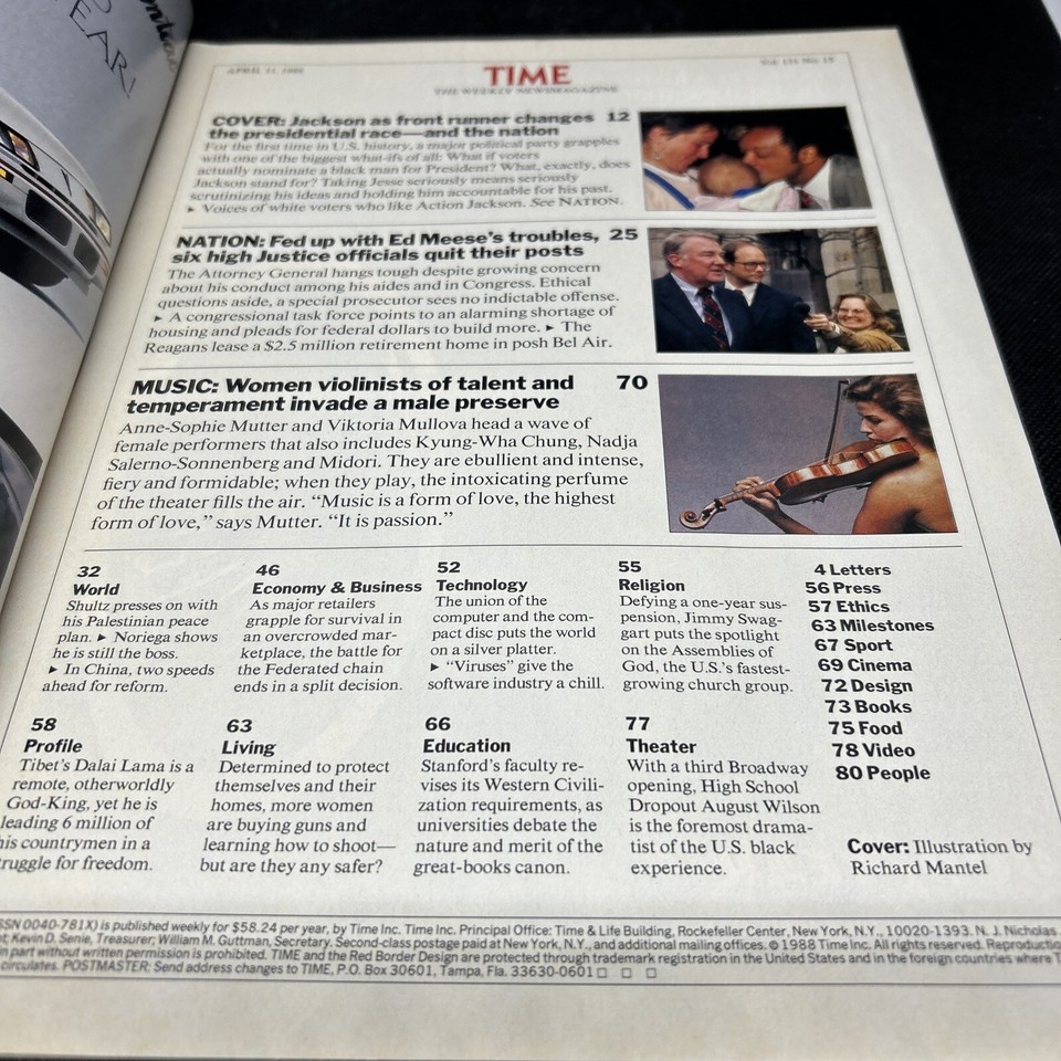 Time Magazine April 11, 1988 JESSIE!? | eBay