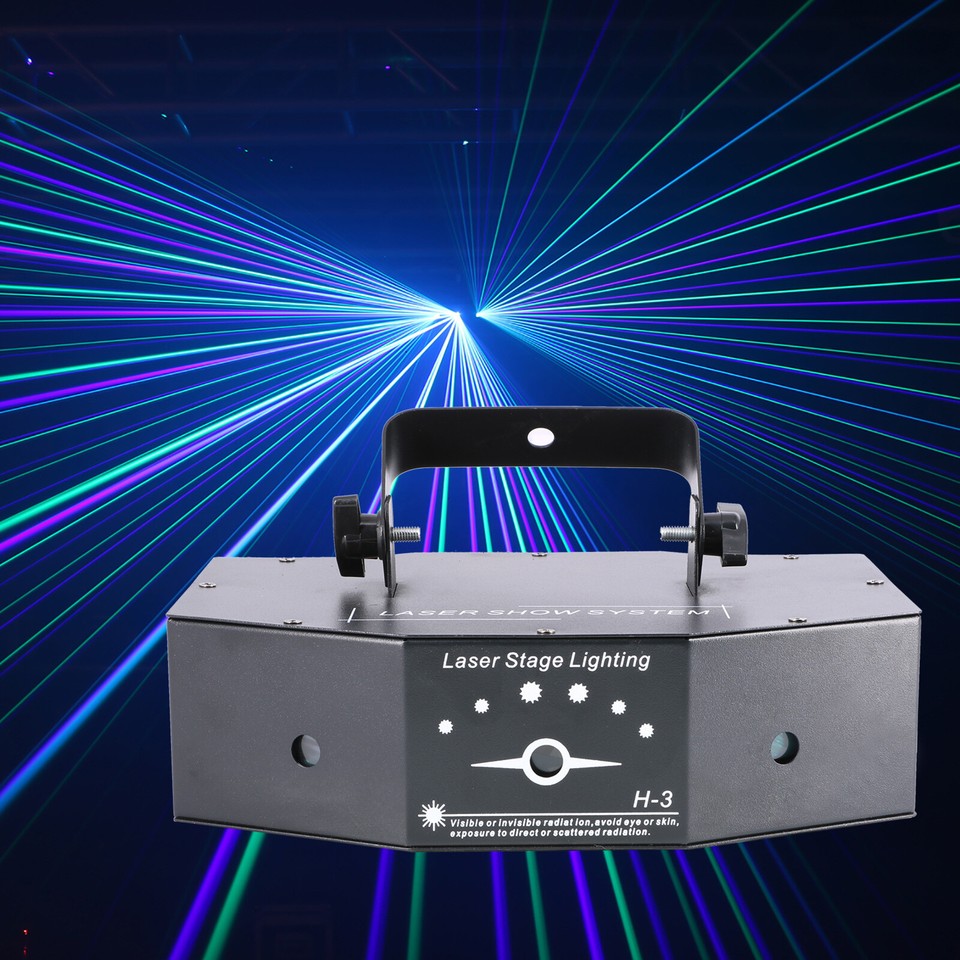 RGB DMX 3 Lens 500mW Full Color Scanning Beam Laser Lamp DJ Party Stage ...