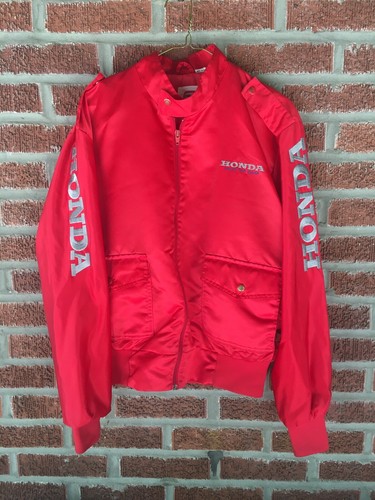 Vintage 80s Honda Racing Jacket Bomber Hondaline USA Motorcycle Wing ...