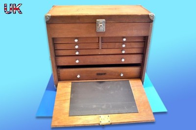 SUPERB UNION 7 ENGINEER'S TOOL BOX. LOCK WITH KEY. RARE LIFT-UP TOOL ...
