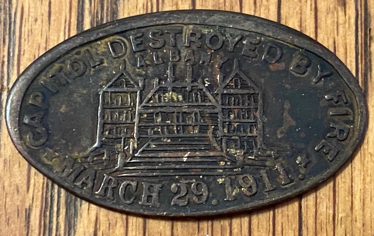 1911 ALBANY NY CAPITOL BUILDING FIRE ELONGATED PENNY - NICE DETAIL ...