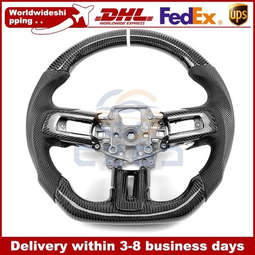 NEW Carbon Fiber Perforated Steering Wheel White Str For 2015-17 Ford ...