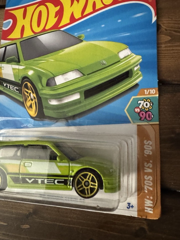 Hot Wheels ’90 Honda Civic EF Green VTEC 2025 #28/250 HW 70s vs 90s 1/ ...
