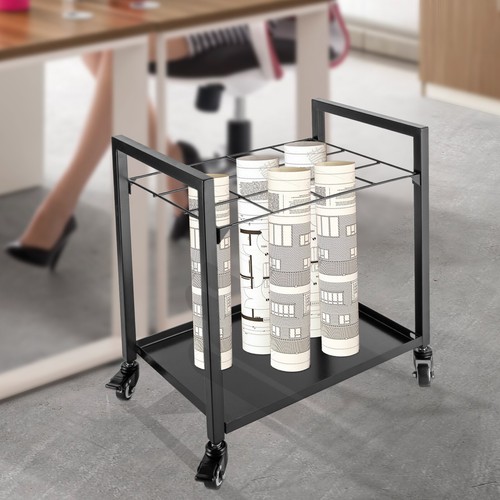 12 Slots Blueprint Storage Rack Roll File Holder Metal Blueprint ...