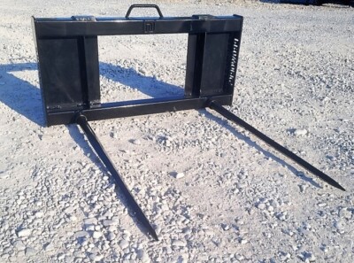PROWorks Dual Hay Bale Spear Fork Attachment Fits Skid Steer Quick ...
