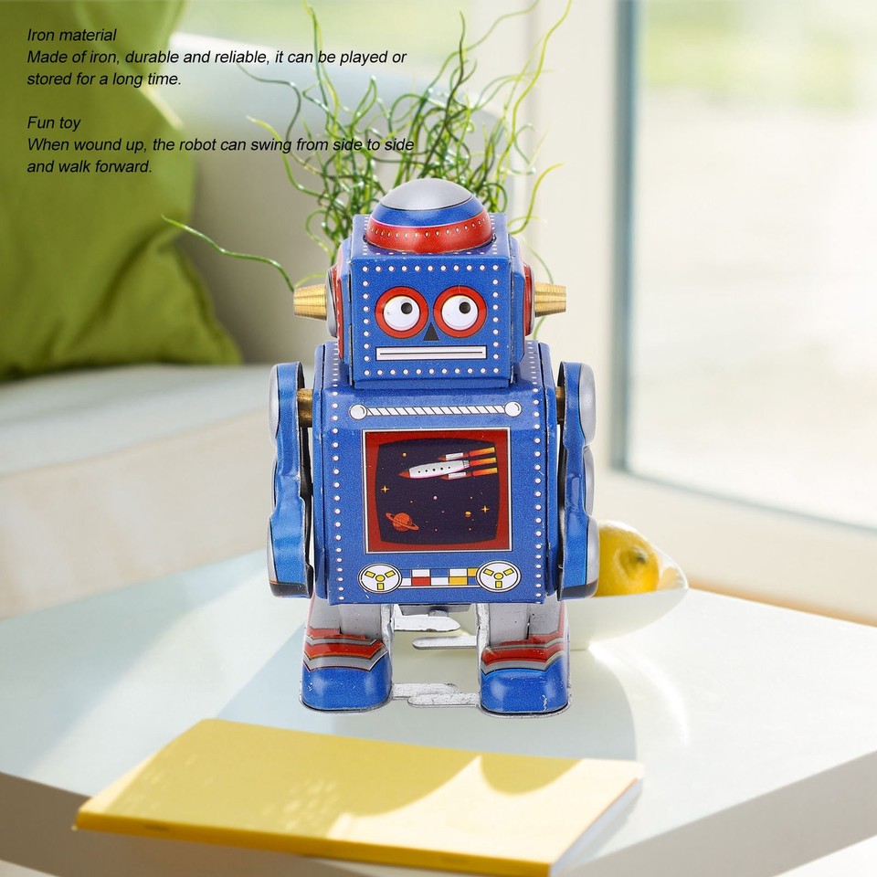 (Blue)Wind Up Robot Toy Hand Made Decorative Vintage Clockwork Robot Toy HG 7597486763756| eBay