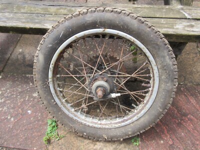 TRIUMPH 3TA 5TA TIGER 100 REAR WHEEL, 17" SHED FIND, NEEDS WORK, BRAKE ...
