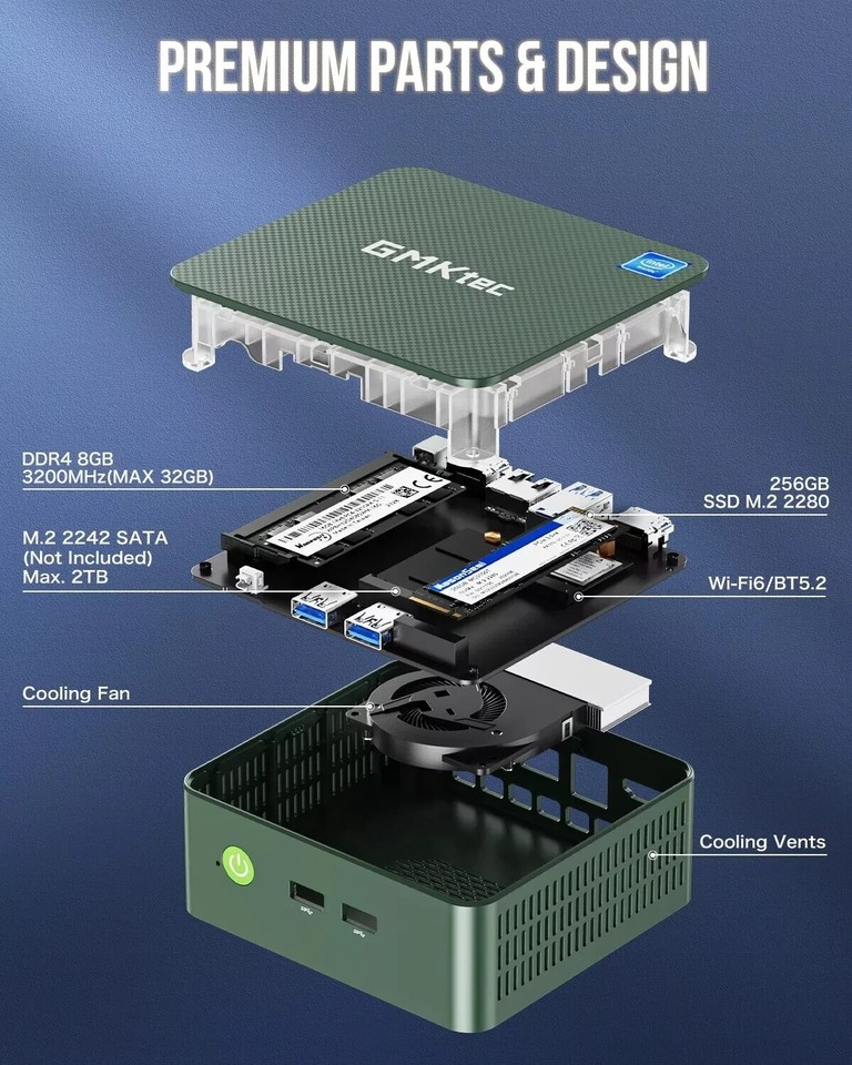 GMKtec G3 Mini PC Intel N100 Desktop Computer 8GB DDR4 256GB SSD ...