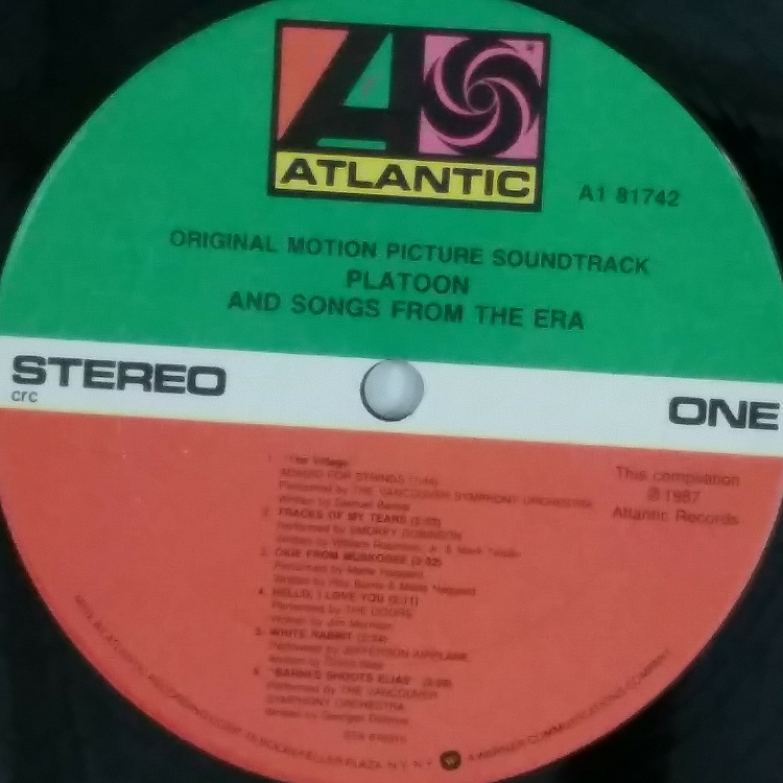 PLATOON Soundtrack A181742 LP Vinyl VG++ Cover VG++ | eBay