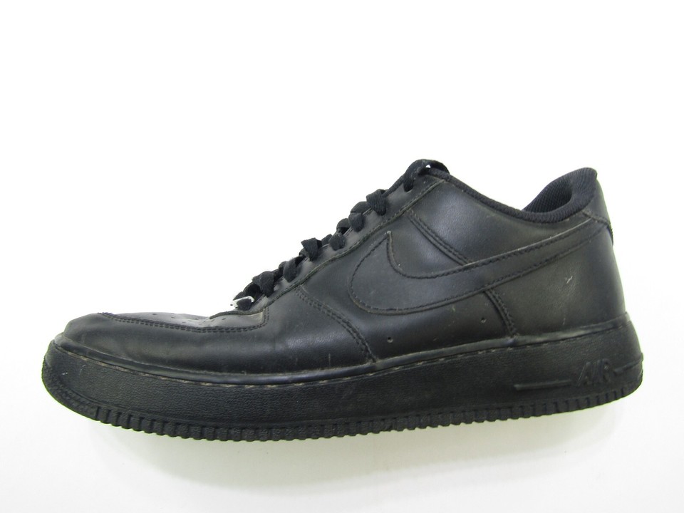 Nike AF1 Low Top Sneakers Mens 11.5 Triple Black Leather Air Force One ...