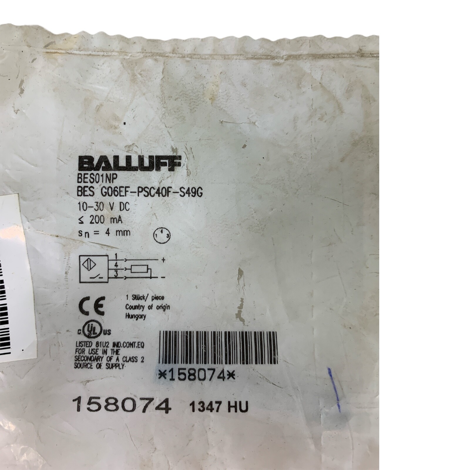 BALLUFF BES01NP BES G06EF-PSC40F-S49G Induktiver Sensor | eBay