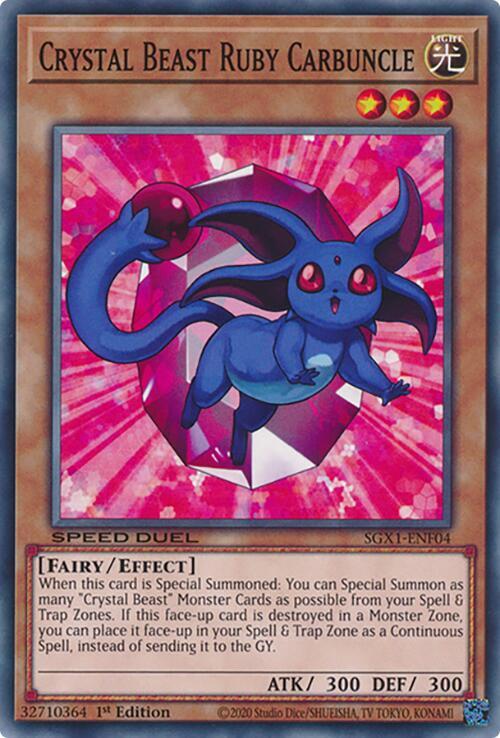 Crystal Beast Ruby Carbuncle SGX1-ENF04 Speed Duel GX: Duel Academy Box ...
