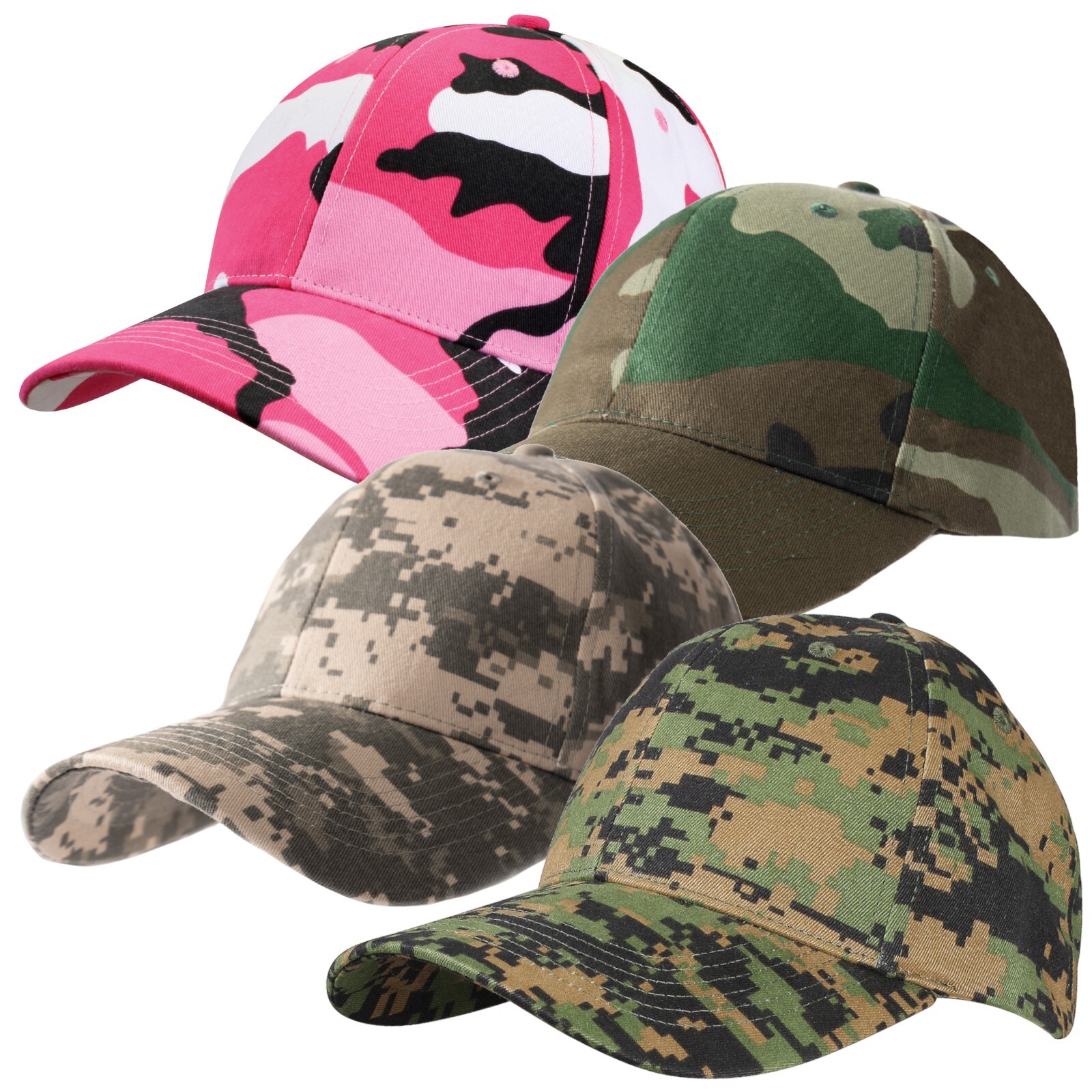 Camo Caps - Woodland Woodland Digital, ACU Digital, And Pink Camo ...