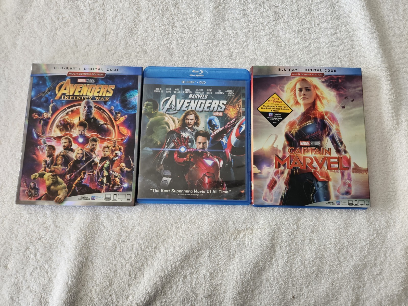 Blu-ray 3 Movie Marvel Bundle Avengers Infinity War, Avengers,Captain ...